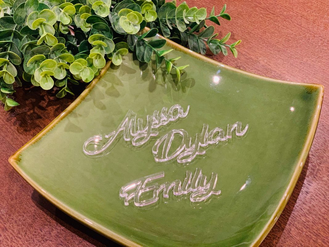 Clear Acrylic Laser Cut Names - Laser Craft Fabrications